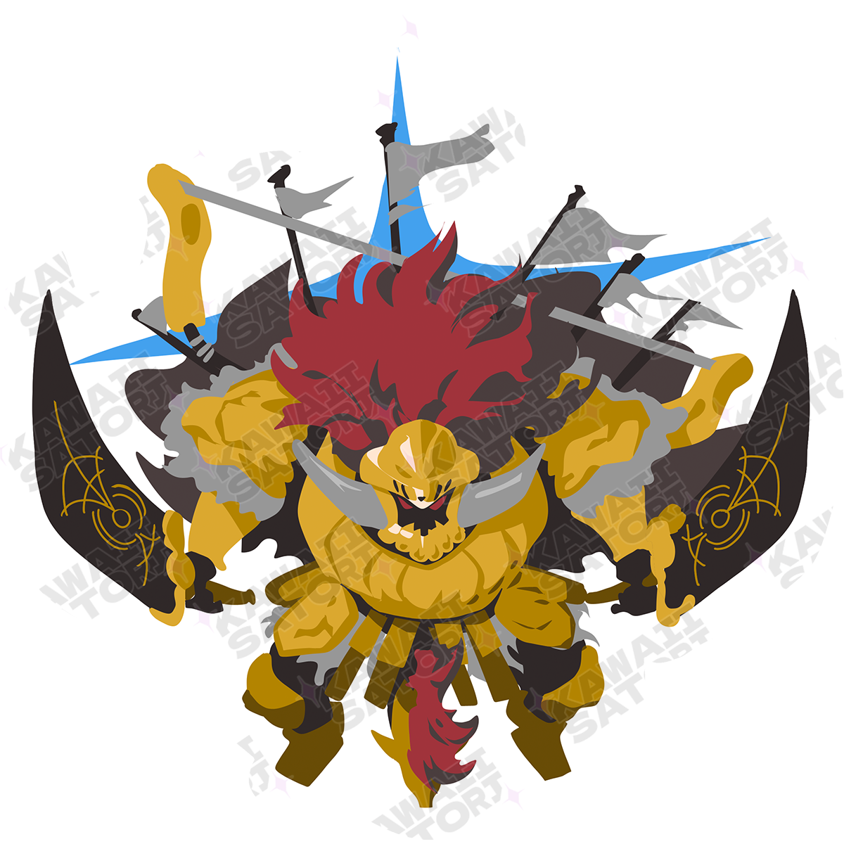 Red Lion General Sticker – Kawaii Satori